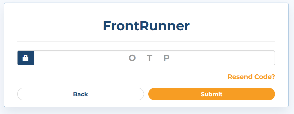 How to Log In with an OTP Code – FrontRunner Enterprises
